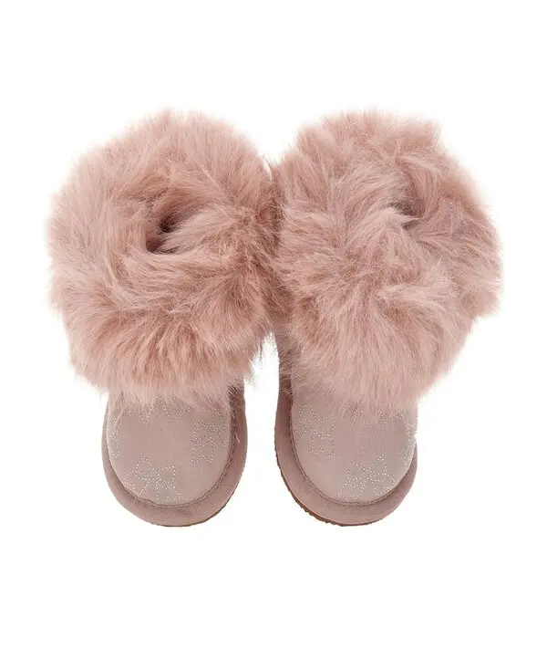Monnalisa Fur-trimmed Ankle Boots With Bow Detail
