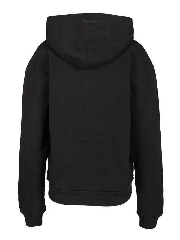 Acne Studios Zip-up Hoodie With Logo Detail - Black