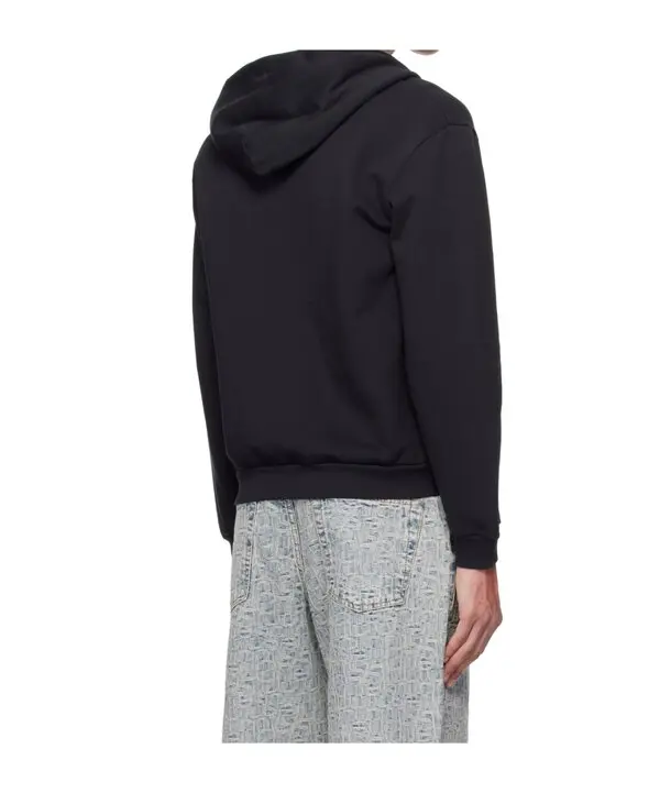 Acne Studios Zip-up Hoodie With Logo Detail - Black