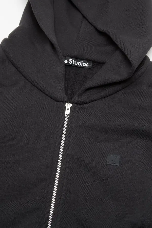 Acne Studios Zip-up Hoodie With Logo Detail - Black