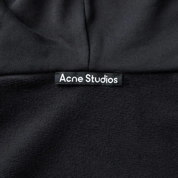 Acne Studios Zip-up Hoodie With Logo Detail - Black