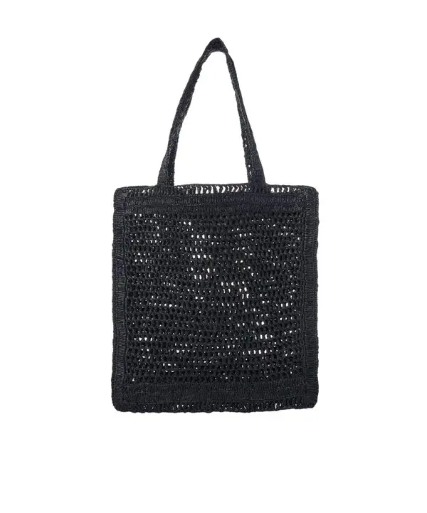 Chloé Woven Tote Bag With Logo Detail - Black