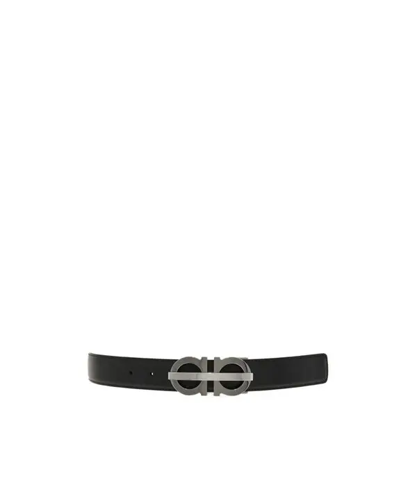 FERRAGAMO Reversible Gancini Buckle Belt - Black