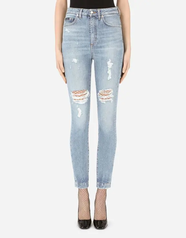 Dolce & Gabbana Audrey Distressed Skinny Jeans - Blue