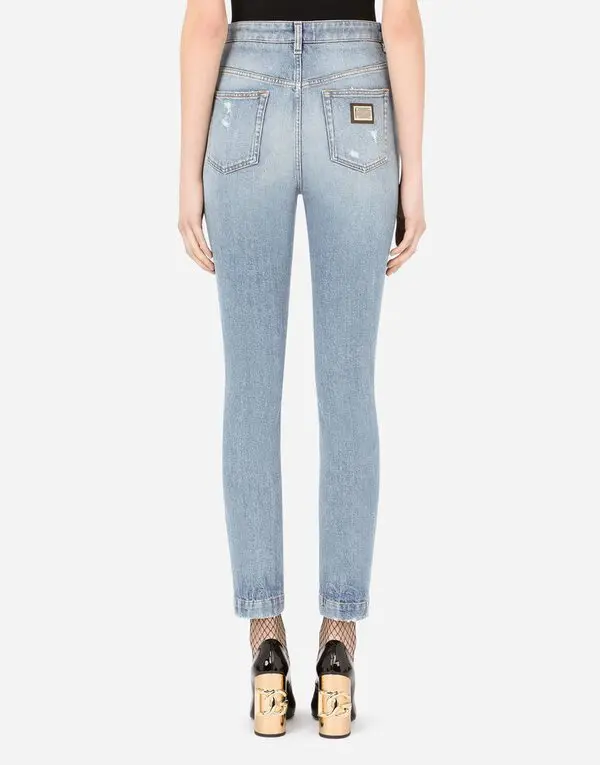 Dolce & Gabbana Audrey Distressed Skinny Jeans - Blue