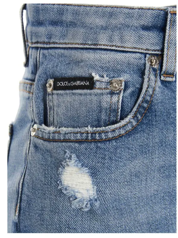 Dolce & Gabbana Audrey Distressed Skinny Jeans - Blue