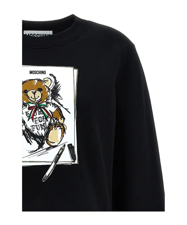 Moschino Graphic Print Crewneck Sweatshirt - Black
