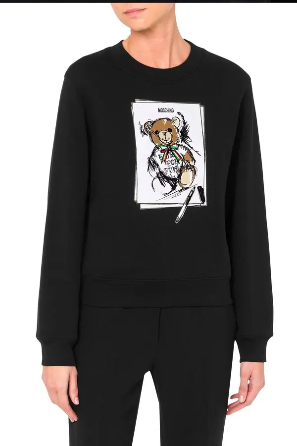 Moschino Graphic Print Crewneck Sweatshirt - Black