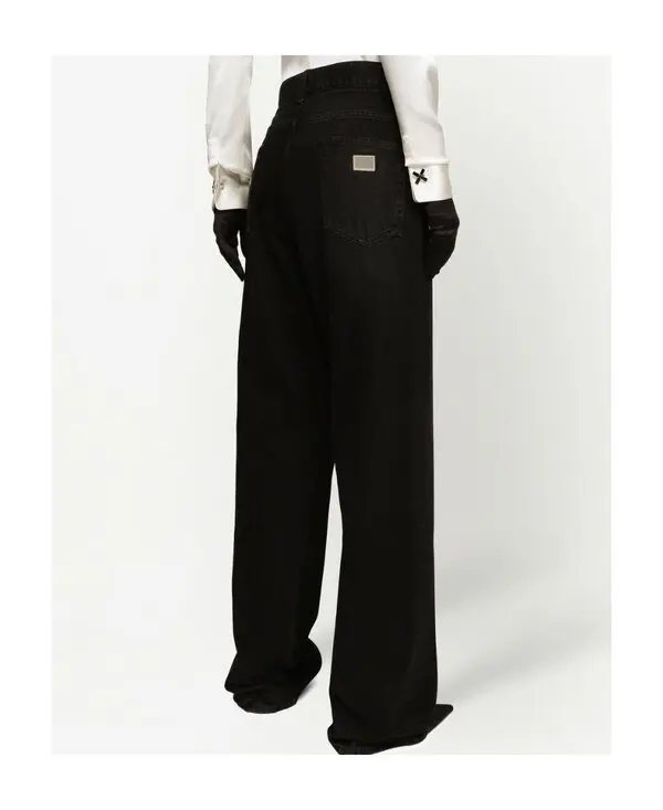 Dolce & Gabbana Logo Plaque Wide-leg Jeans