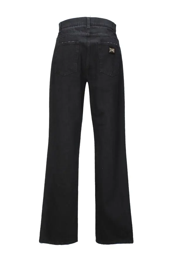Dolce & Gabbana Logo Plaque Wide-leg Jeans