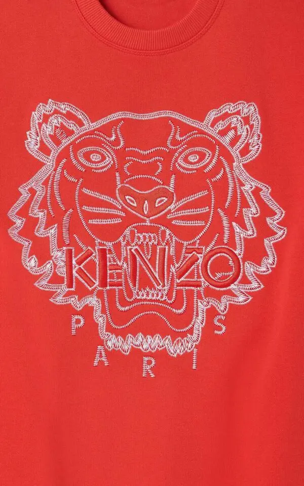 Kenzo Embroidered Tiger Crewneck Sweatshirt - Red