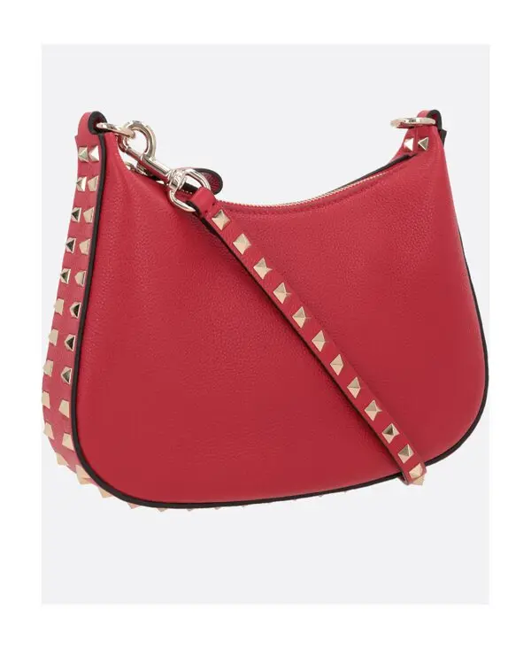 Valentino Garavani Small Rockstud Shoulder Bag - Red