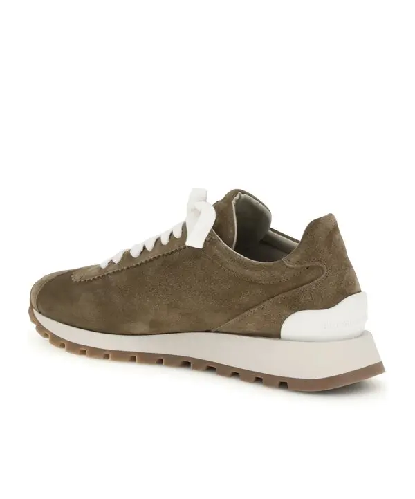 Brunello Cucinelli Suede Bead-embellished Sneakers