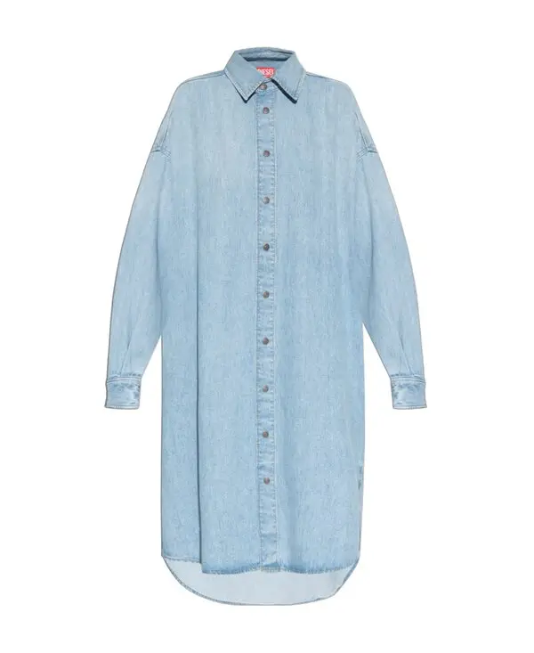 DIESEL® Oversized Denim Shirt Dress - Blue
