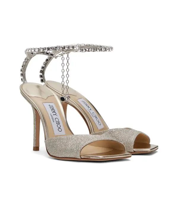 JIMMY CHOO Saeda 100 Sandals - Nude