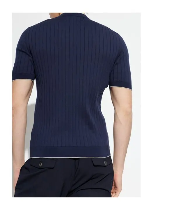 Eleventy Ribbed Knit T-shirt - Black