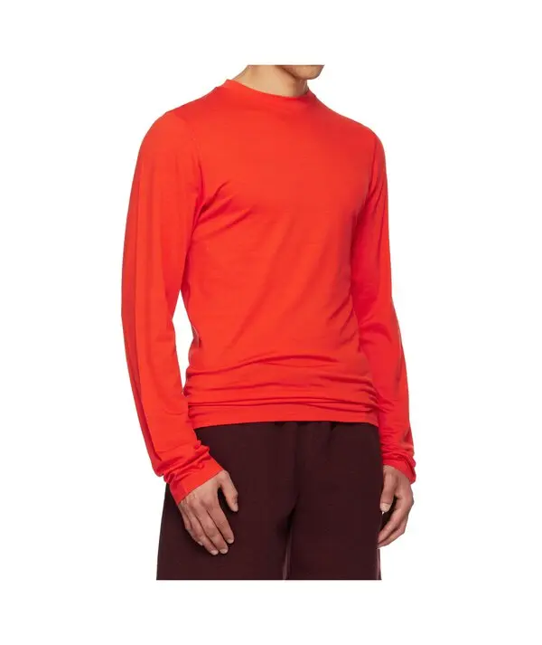 RIER Crew Neck Knitted Wool T-shirt - Orange