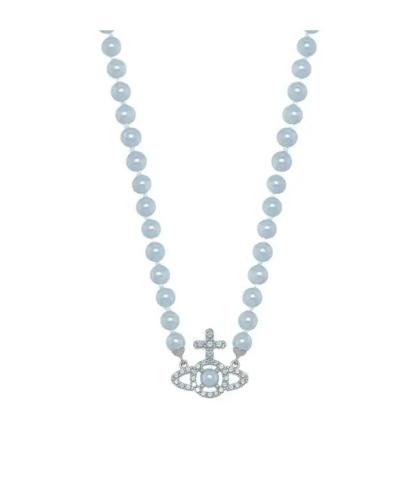 VIVIENNE WESTWOOD Orb Pendant Embellished Necklace - Blue
