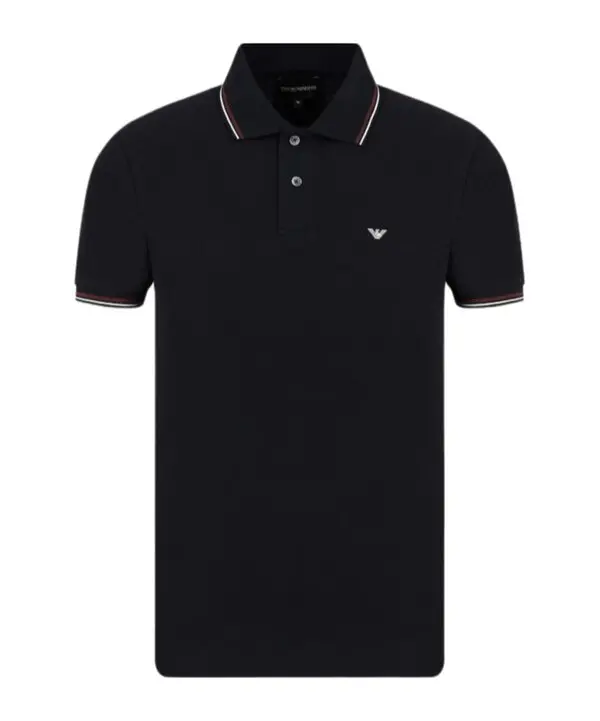 Emporio Armani Pull-down Short-sleeved Polo Shirt - Black