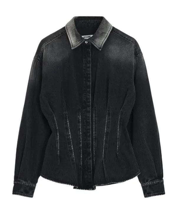 Moschino Pleated Denim Shirt