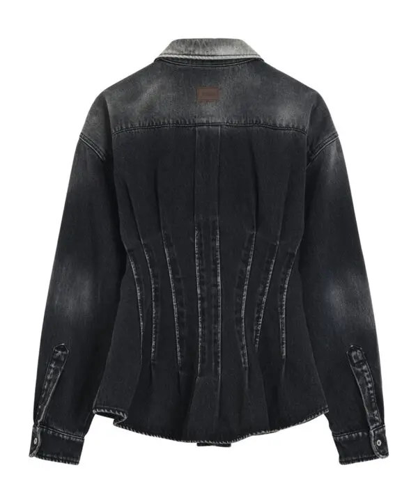 Moschino Pleated Denim Shirt