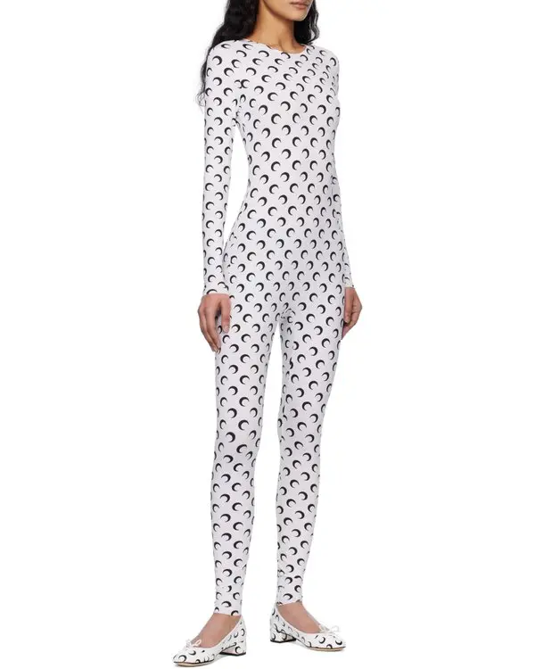 MARINE SERRE Moon Print Jumpsuit - White
