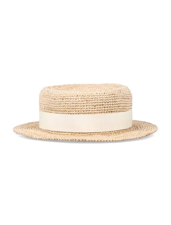 Bonpoint Floral Detailed Straw Hat - Nude