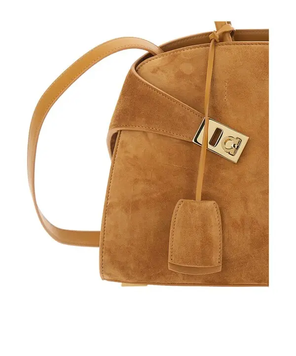 FERRAGAMO Suede Tote Bag - Brown