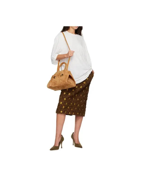 FERRAGAMO Suede Tote Bag - Brown