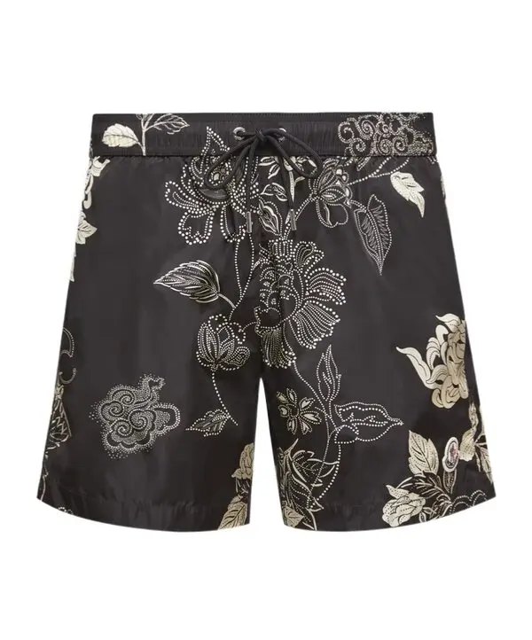 Moncler Floral Print Swim Shorts - Black