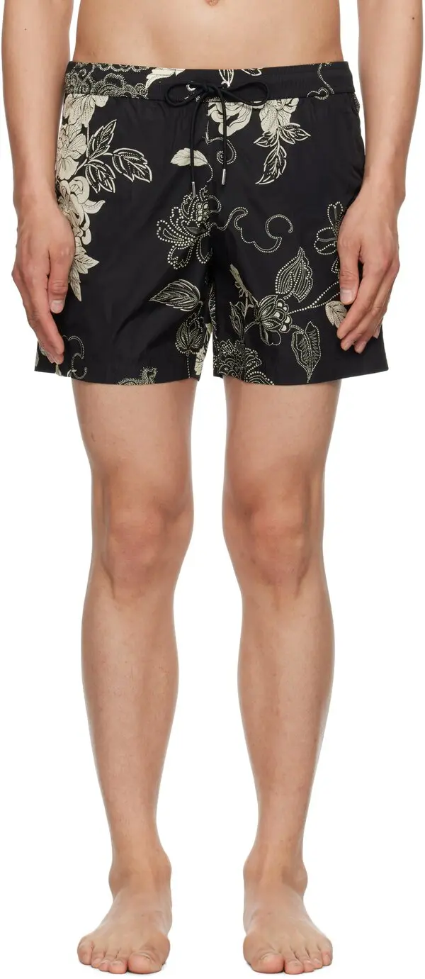 Moncler Floral Print Swim Shorts - Black