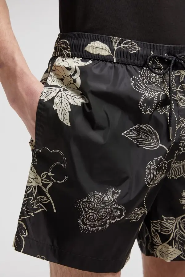 Moncler Floral Print Swim Shorts - Black