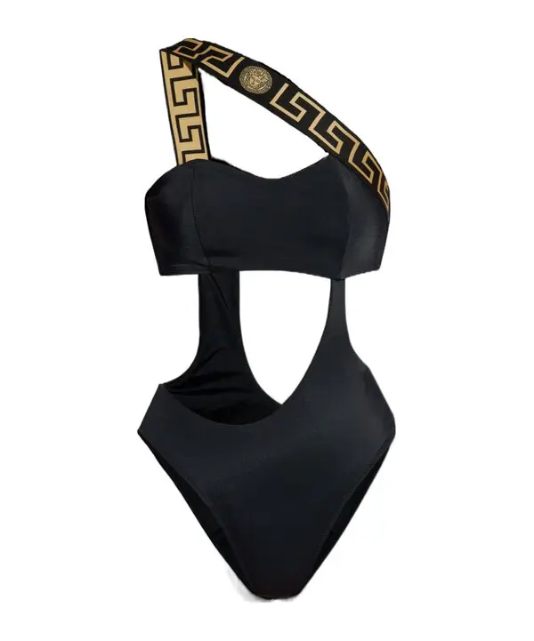 Versace One Piece Cut Out Swimsuit - Black