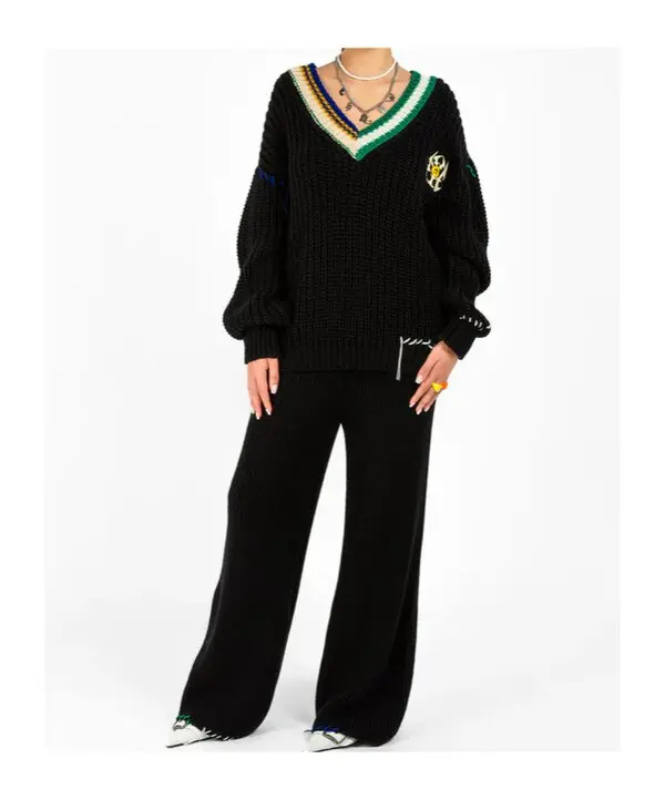 BARROW Graphic Knit Jumper With Embroidered Accents