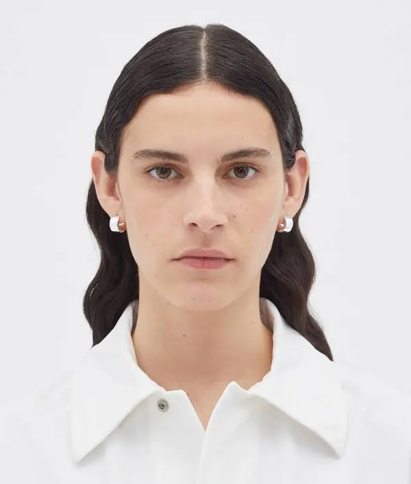 Bottega Veneta Silver Bolt Ring Earrings