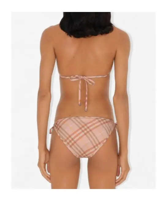 Burberry Checked Halterneck Bikini Top - Nude