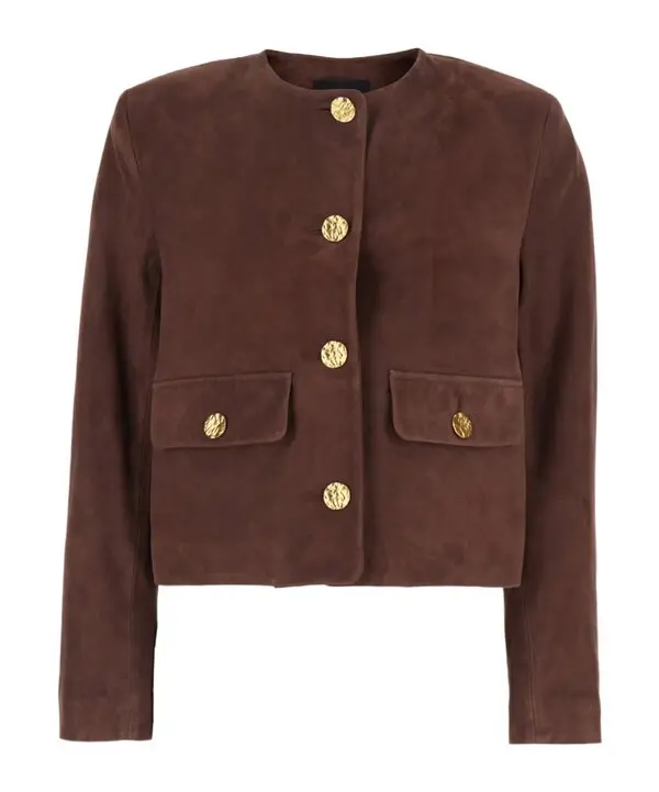 ARMA Lorenne Suede Button-front Jacket - Brown