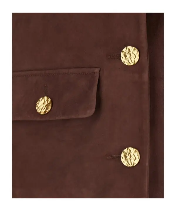 ARMA Lorenne Suede Button-front Jacket - Brown