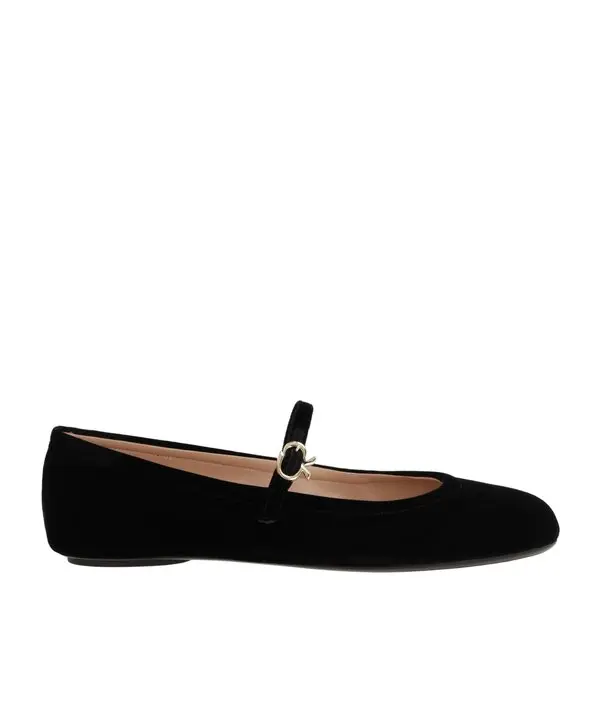 GIANVITO ROSSI Round Toe Mary Jane Ballet Flats