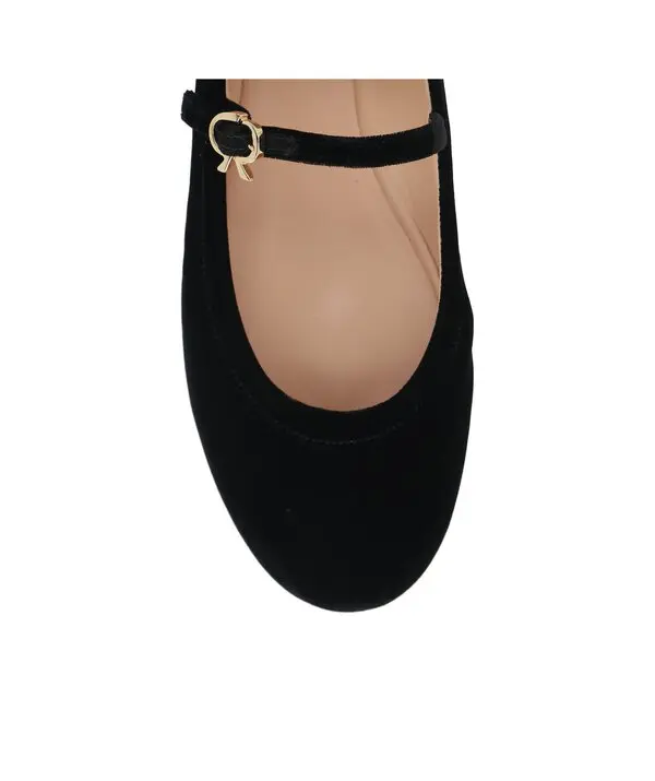 GIANVITO ROSSI Round Toe Mary Jane Ballet Flats