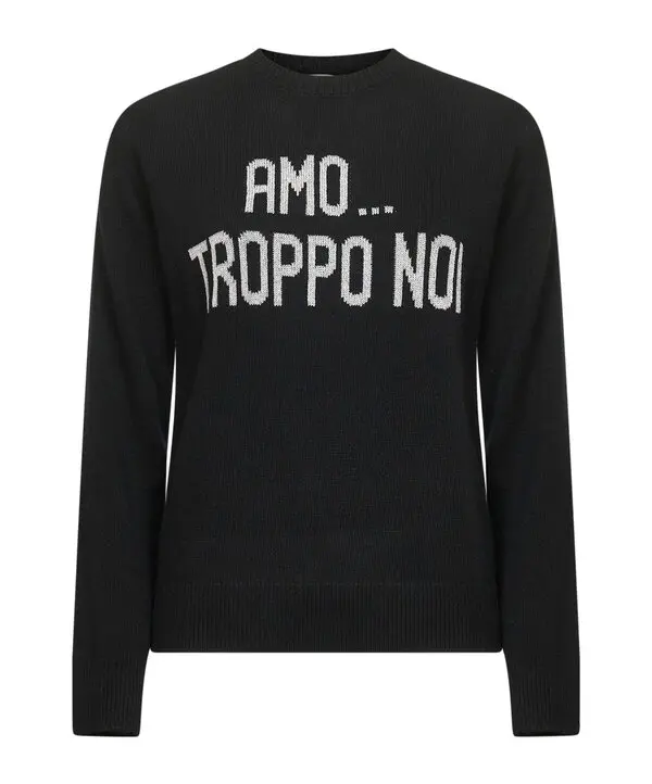 MC2 SAINT BARTH Ribbed Crewneck Sweater With Jacquard Lettering