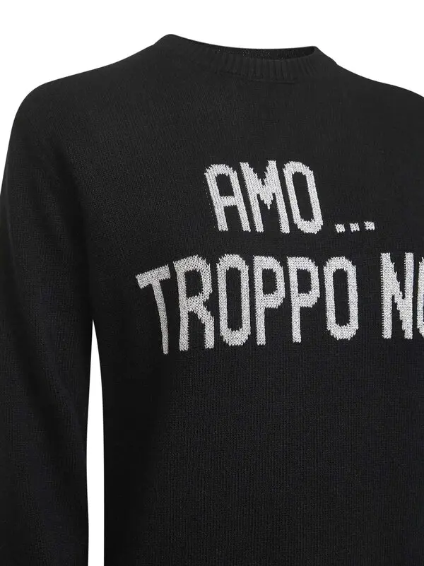 MC2 SAINT BARTH Ribbed Crewneck Sweater With Jacquard Lettering