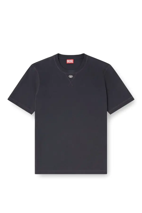 DIESEL® Logo Plaque Crewneck T-shirt - Dark Gray