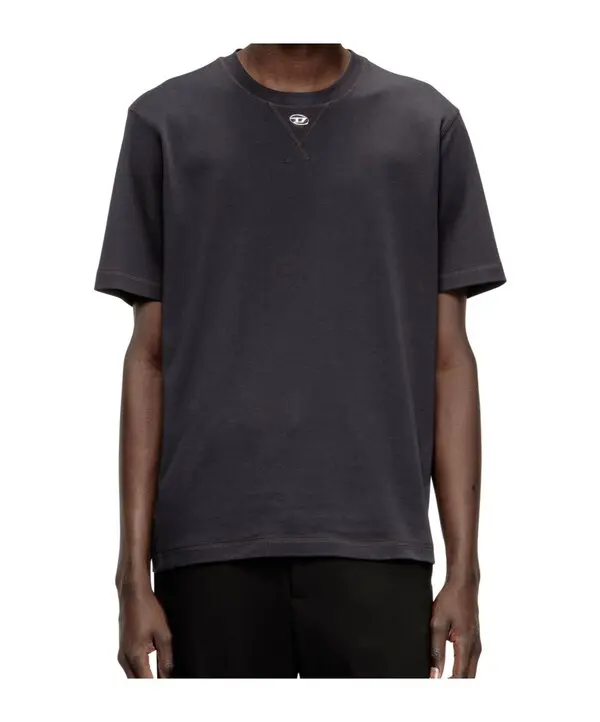 DIESEL® Logo Plaque Crewneck T-shirt - Dark Gray