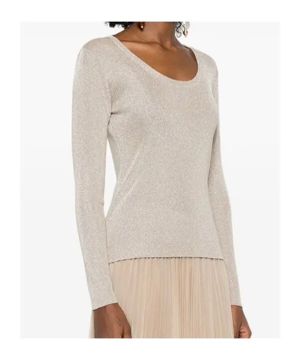 Fabiana Filippi Lurex Scoop Neck Knitted Sweater