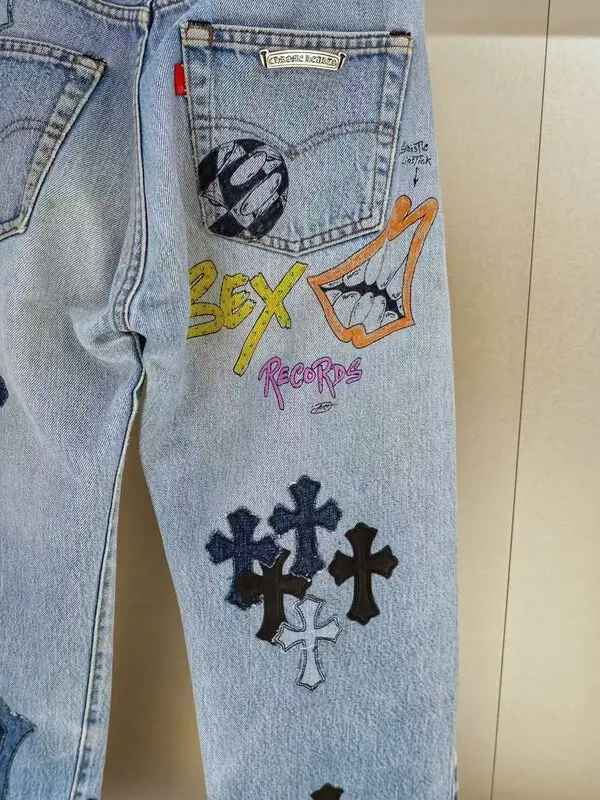 Chrome Hearts Belt Loop Jeans With Embellishments