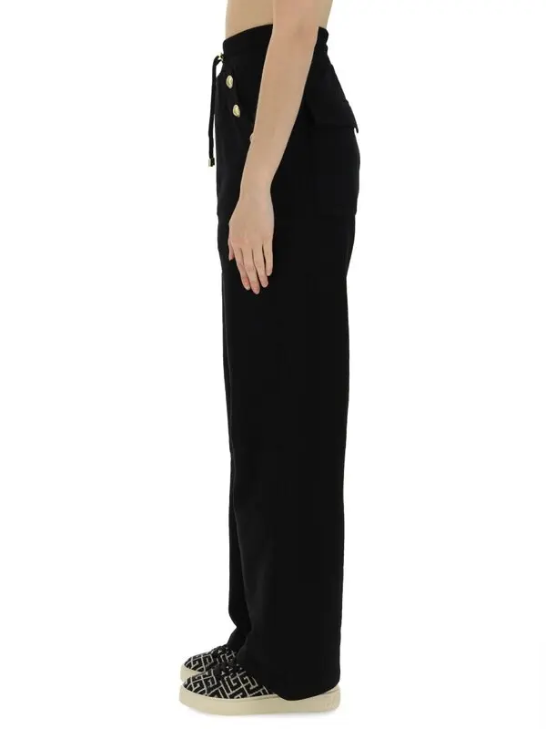 Balmain Wide-leg Buttoned Joggers