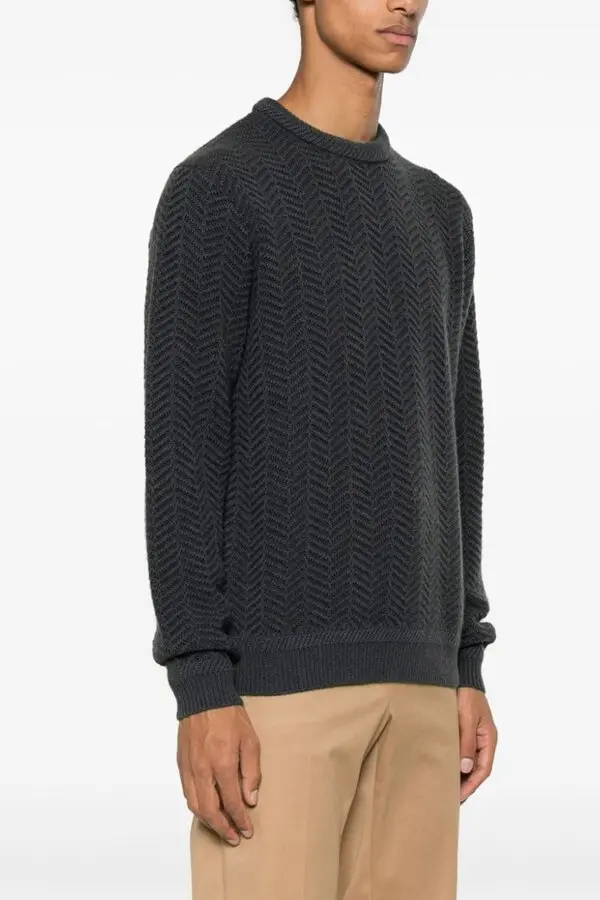 Brioni Chevron-knitted Cashmere Jumper