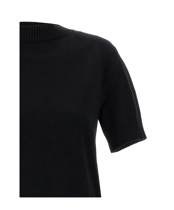 Sacai Poplin Ribbed Pullover With Asymmetrical Paneling