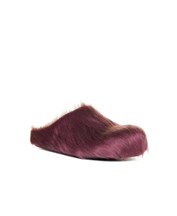 Marni Fluffy Slip-on Flat Mules - Red